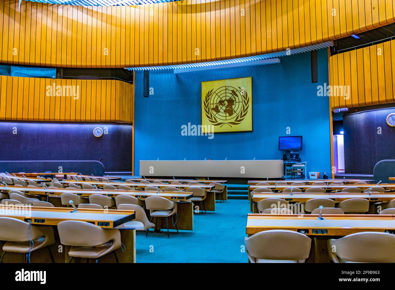 GENEVA, SWITZERLAND, JULY 20, 2017: An assembly hall in the Palace of ...