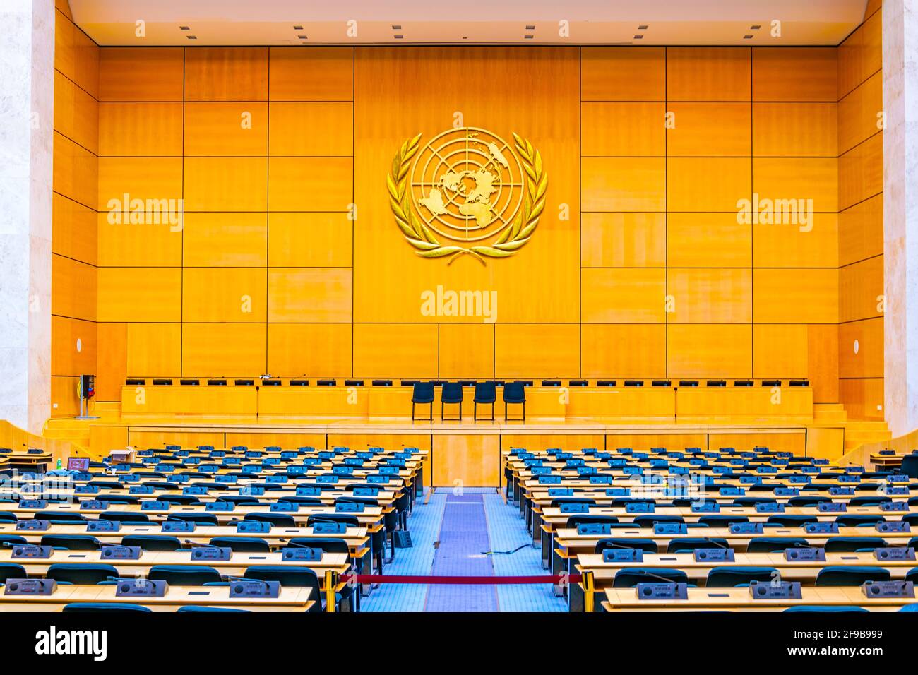 GENEVA, SWITZERLAND, JULY 20, 2017: An assembly hall in the Palace of ...