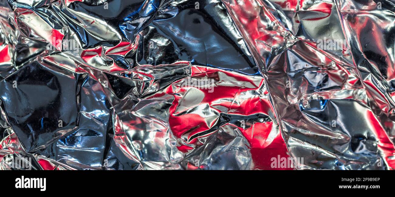 Shiny wrinkled metallic texture Stock Photo - Alamy