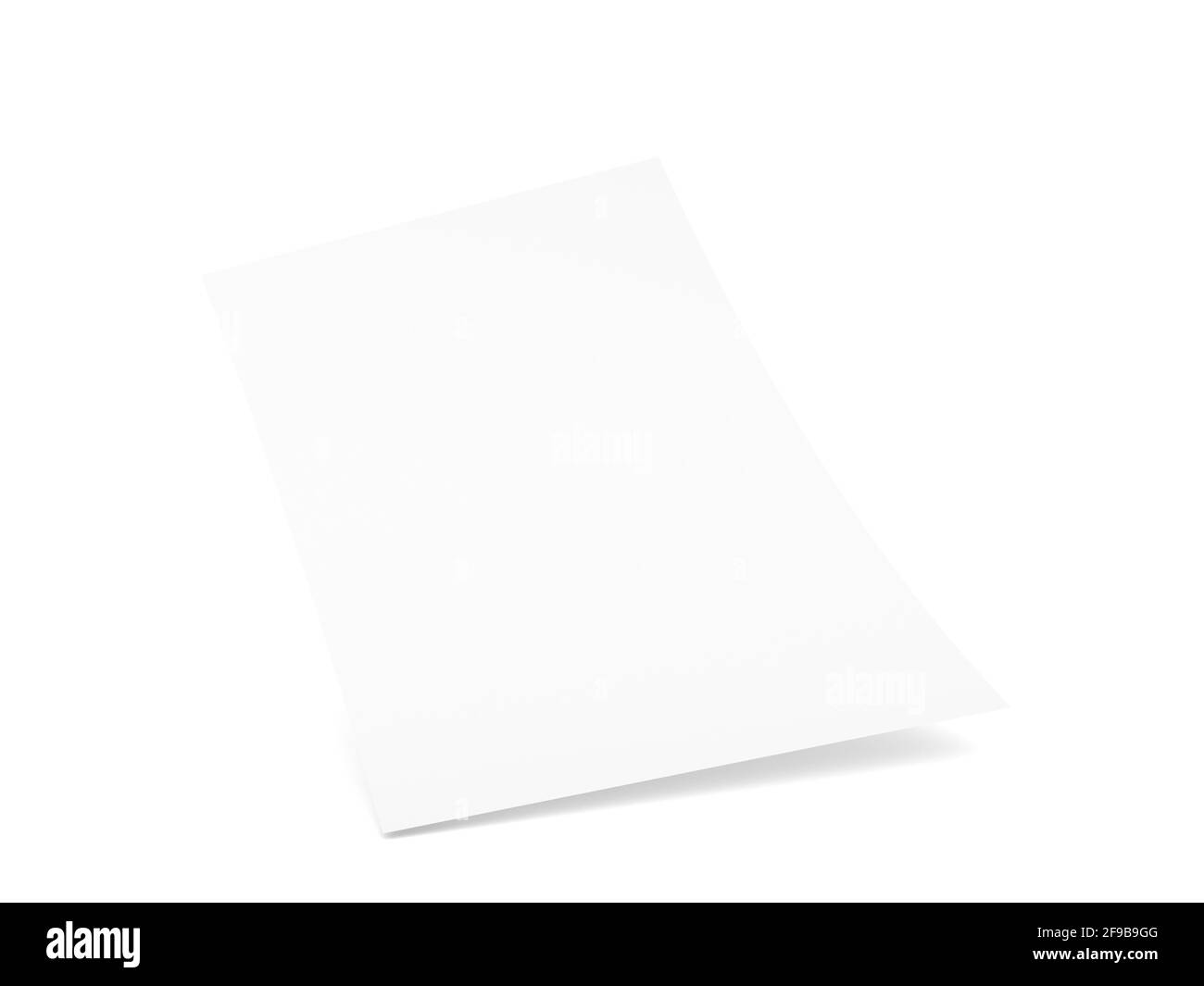 Curved sheet of A4 paper on a white background. 3d render illustration ...