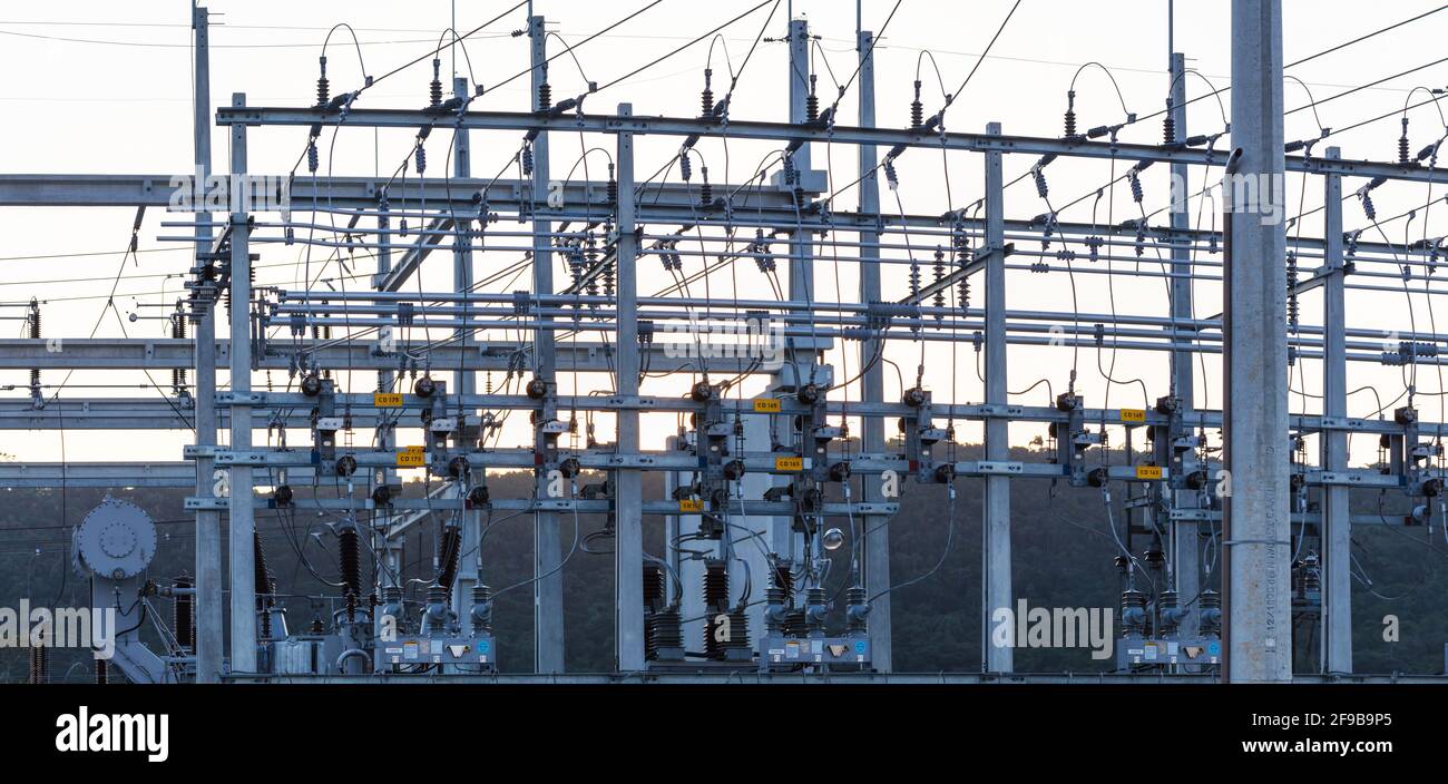 Outdoor high voltage electrical substation Stock Photo - Alamy