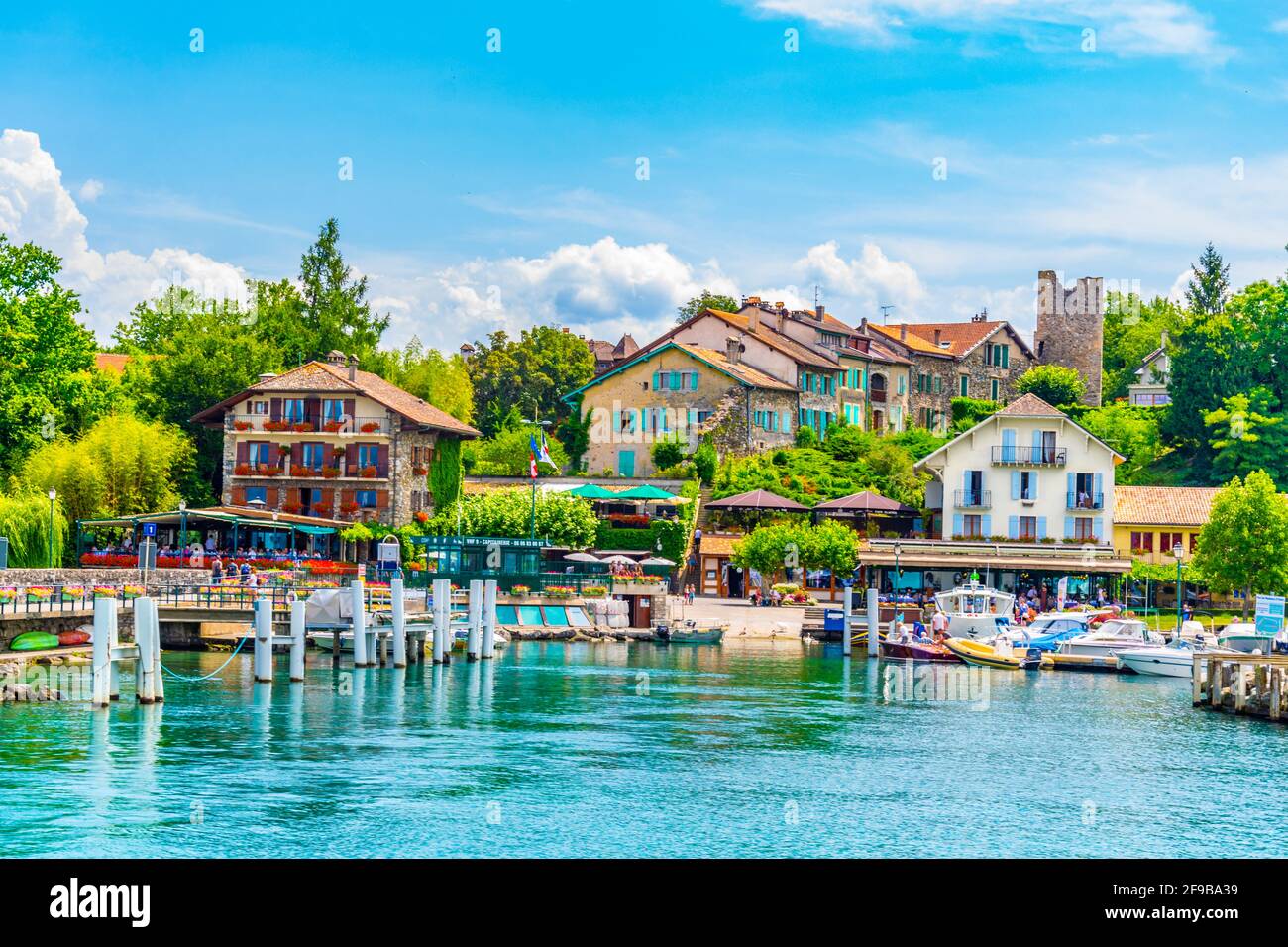 YVOIRE, France, JULY 21, 2017: Cityscape of french city yvoire viewed ...