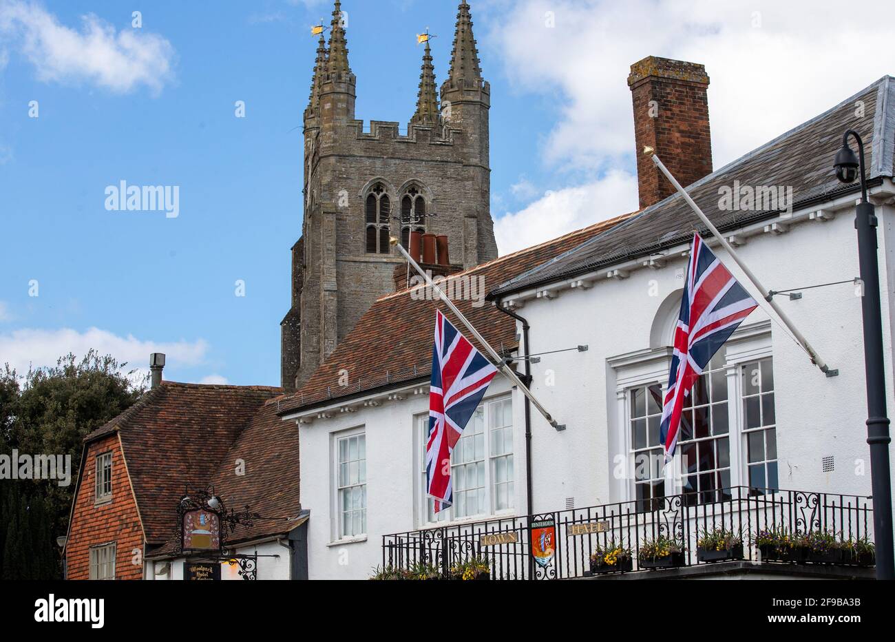 Flag over town hall hi-res stock photography and images - Alamy