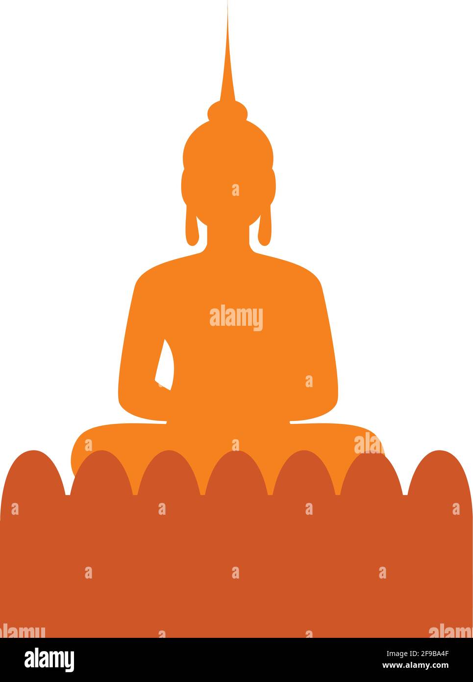meditate buddhism orange color power light zen illustration Stock Photo ...