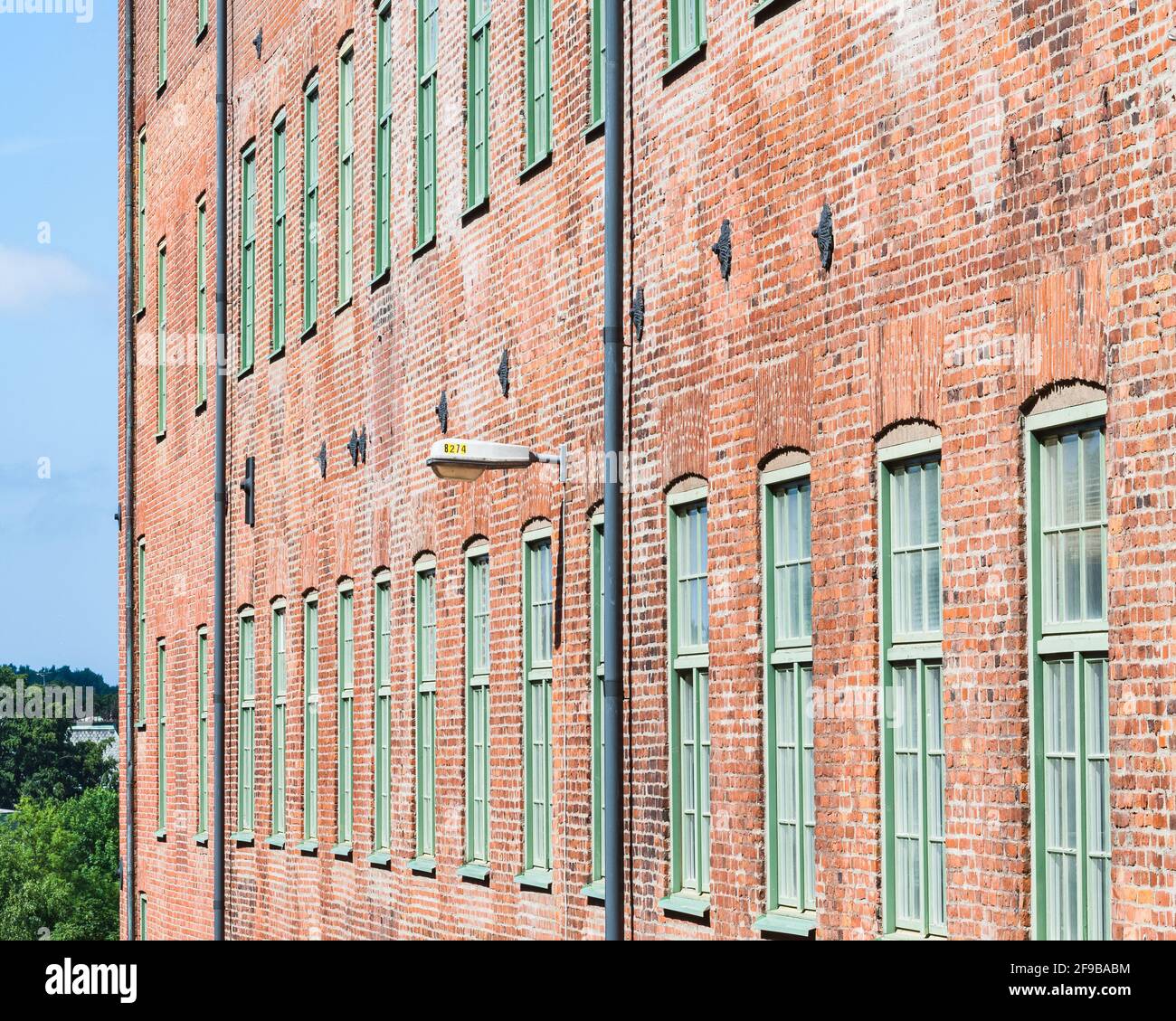 Brick wall facade building, Sweden Stock Photo - Alamy