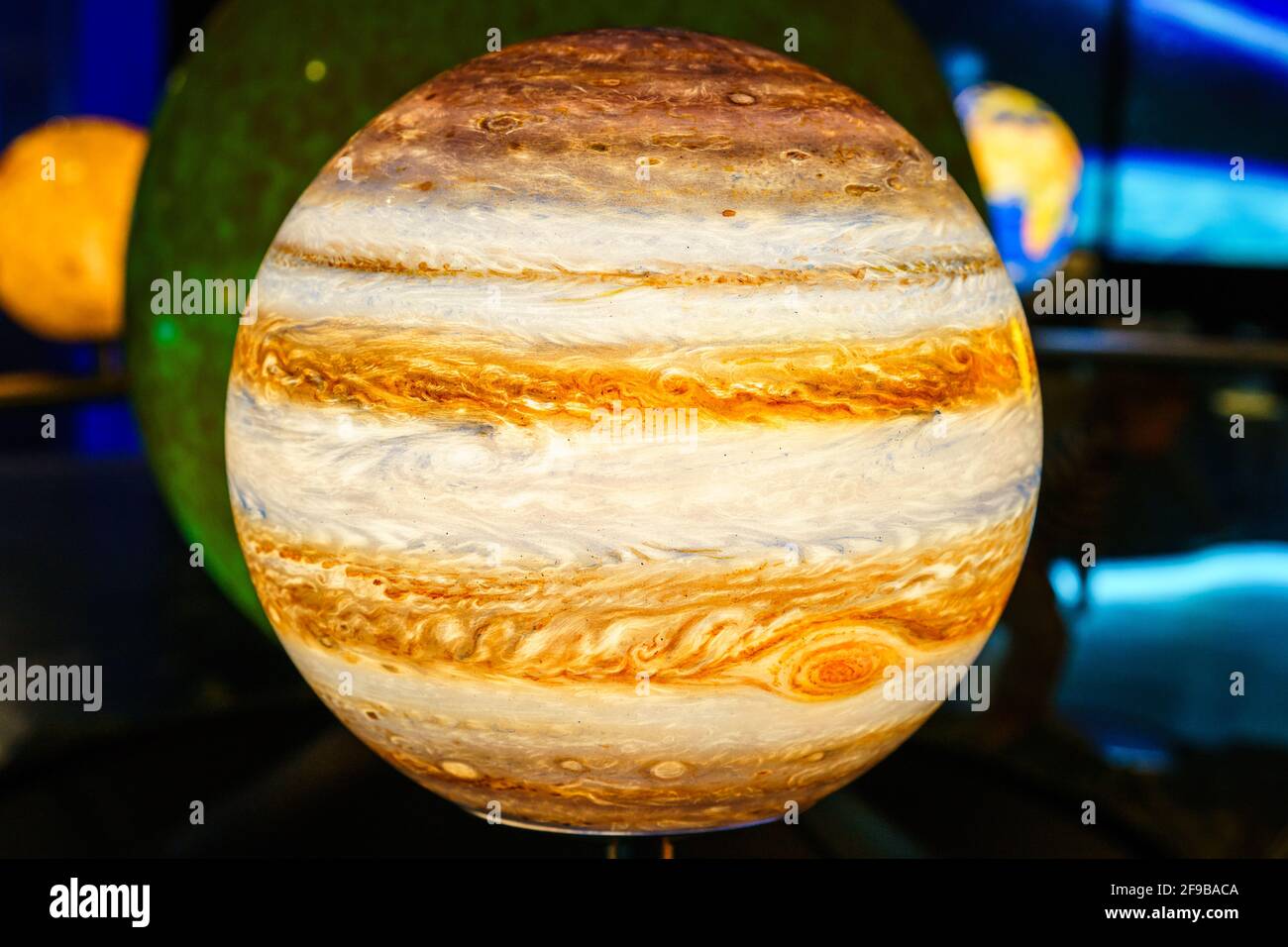 Closeup of the bright and beautiful small Jupiter planet in the ...