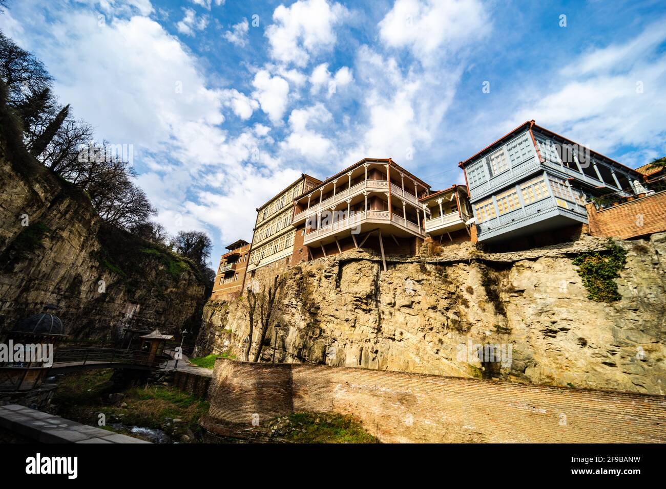 Famous Fig ravine in Old Tbilisi with its architecture in spring time ...