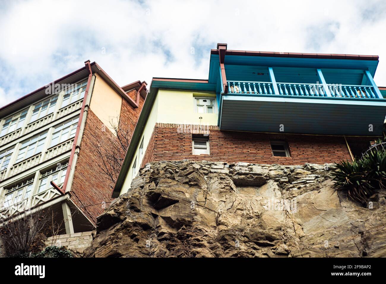 Famous Fig ravine in Old Tbilisi with its architecture in spring time ...
