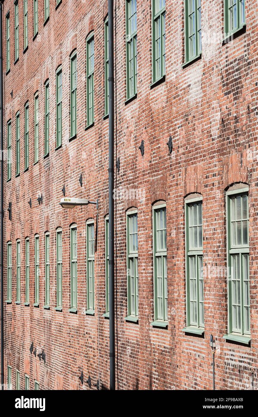 Brick wall facade building, Sweden Stock Photo - Alamy