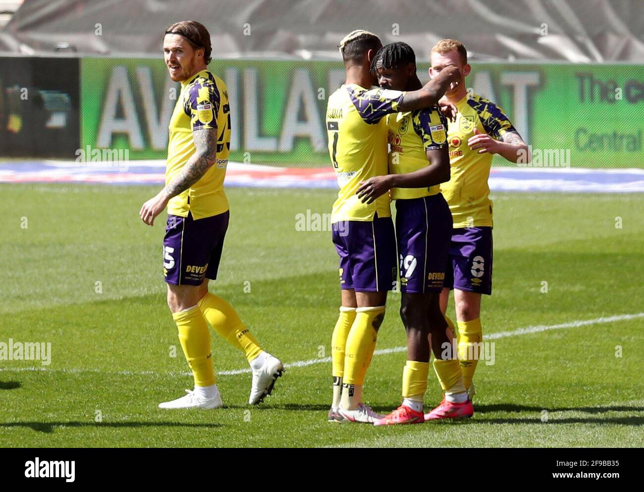 Huddersfield Town's Aaron Rowe celebrates after scoring his sides first ...
