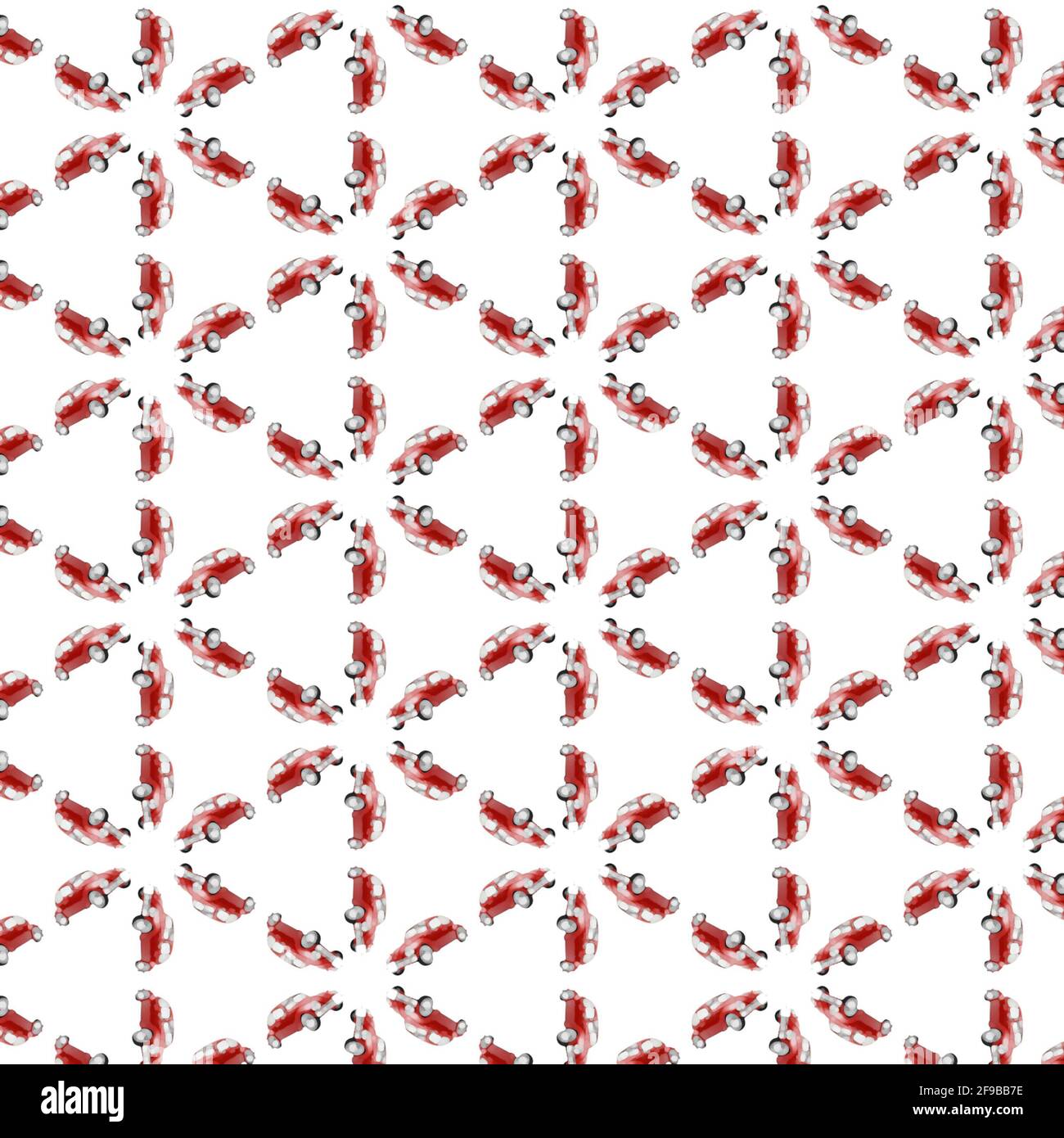 Red colored car pattern texture on a white background with an effect ...