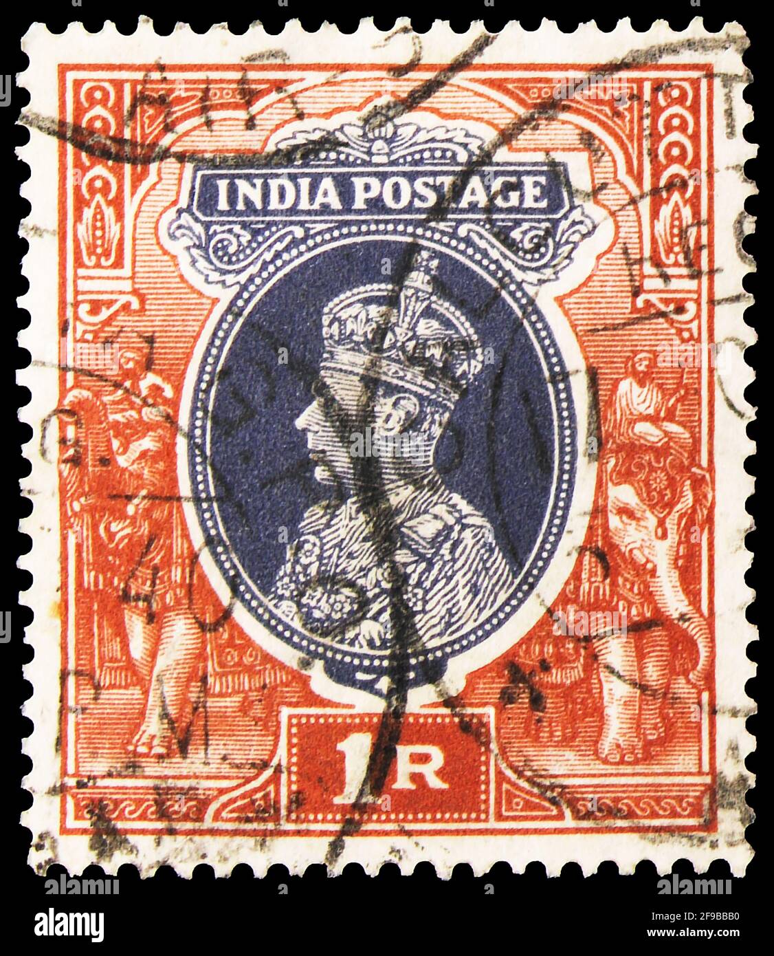 MOSCOW, RUSSIA - SEPTEMBER 24, 2019: Postage stamp printed in India ...