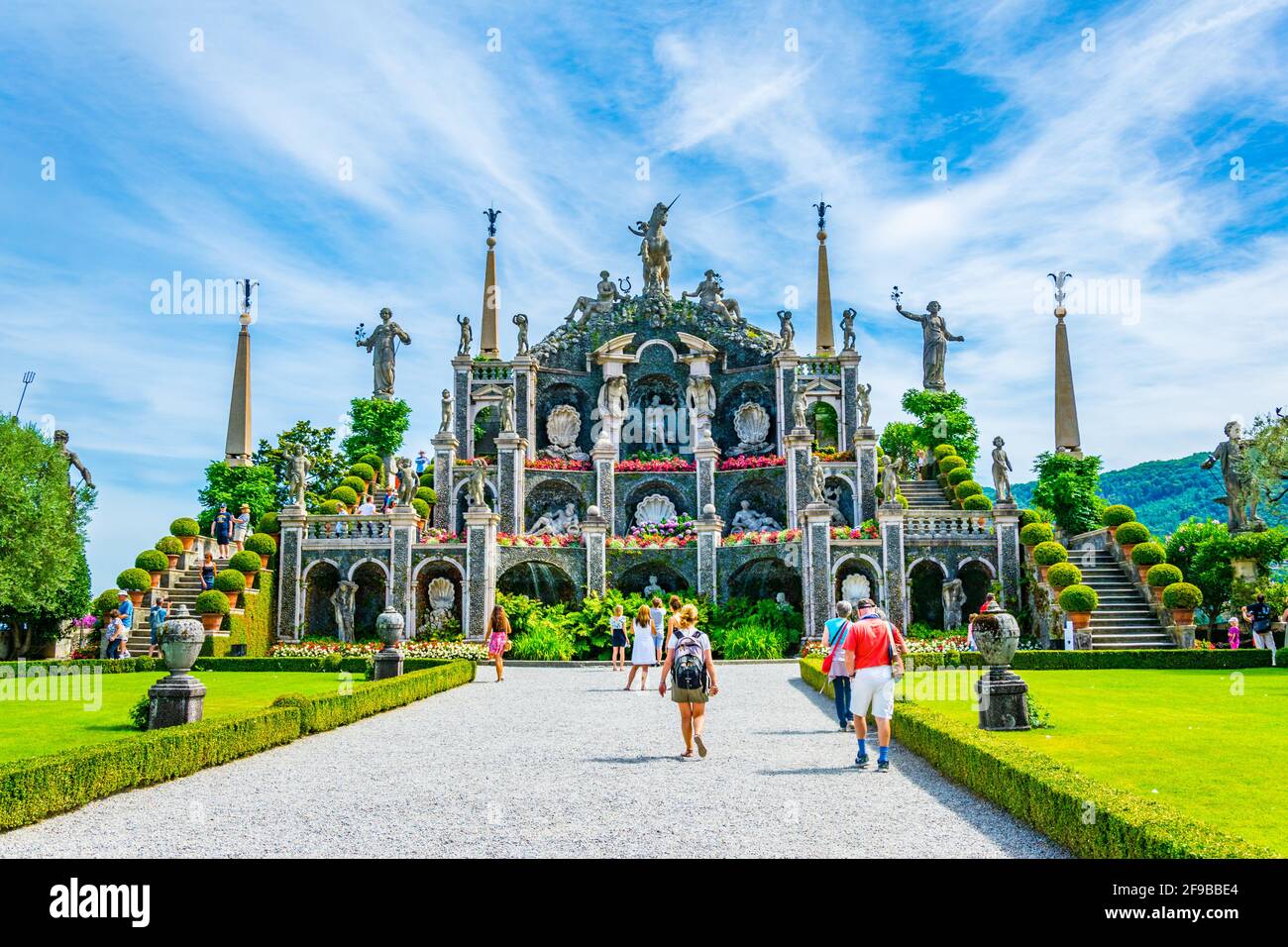 ISOLA BELLA, ITALY, JULY 27, 2017: People are strolling next to the ...