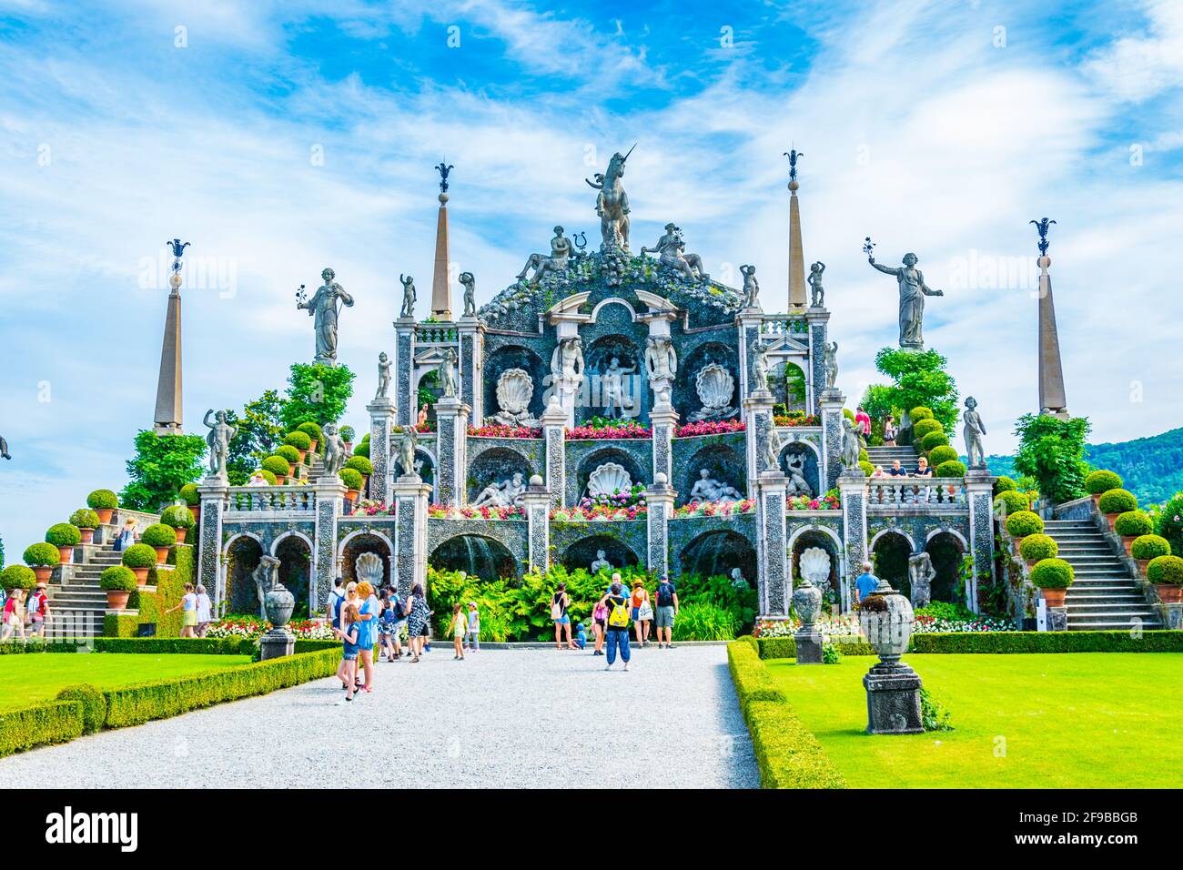 ISOLA BELLA, ITALY, JULY 27, 2017: People are strolling next to the ...