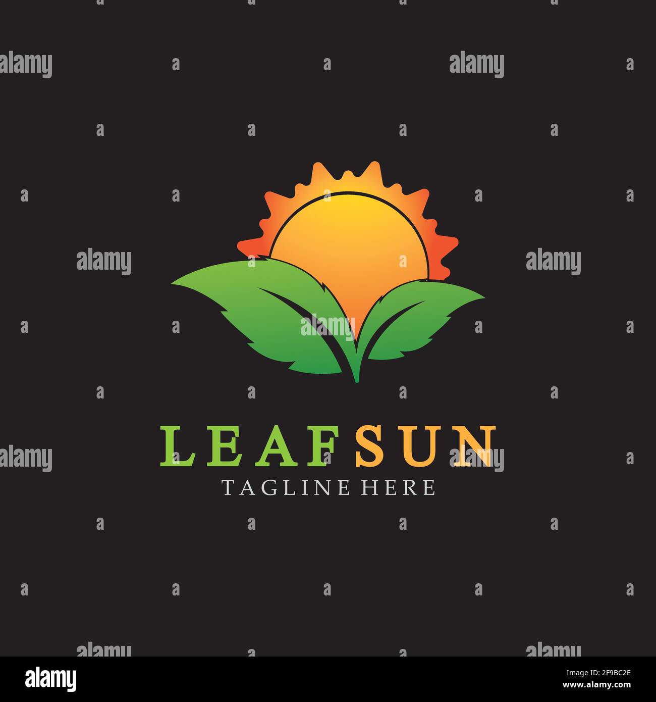 Sun & Green Leaf Logo Icons vector design template. Eco Sun Energy Logo ...