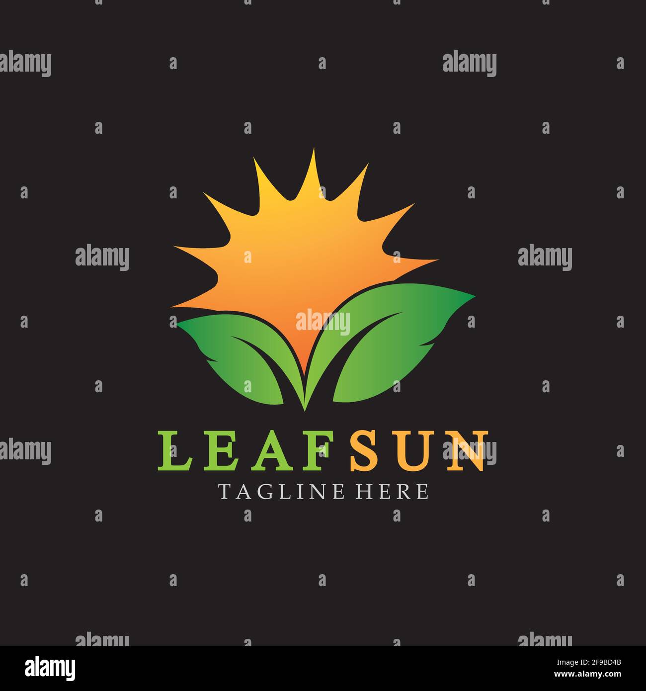 Sun & Green Leaf Logo Icons vector design template. Eco Sun Energy Logo ...