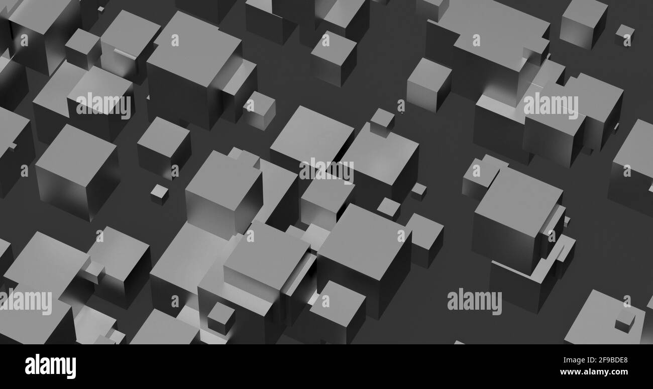 Gray scale abstract background from cubes. 3D render Stock Photo - Alamy