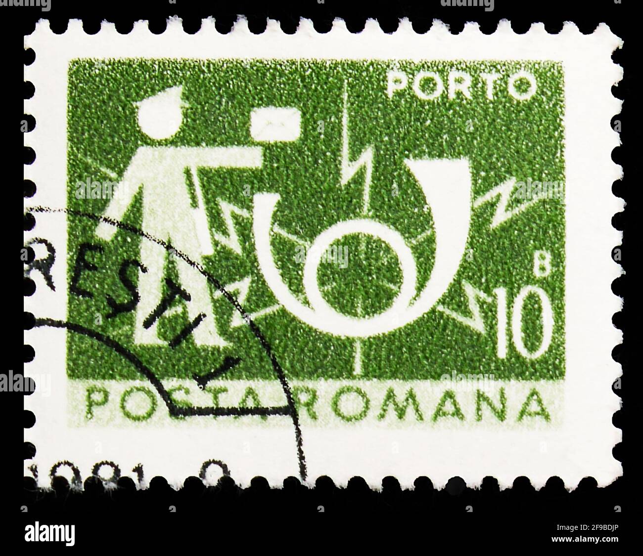 Romanian postage stamp postman hi-res stock photography and images - Alamy