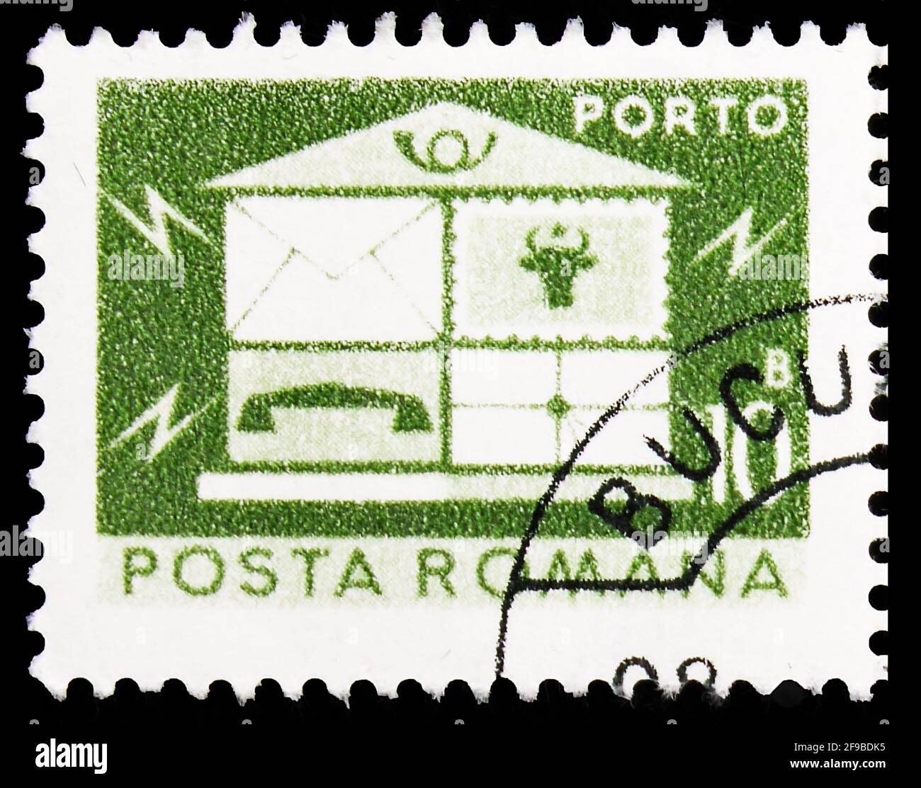 MOSCOW, RUSSIA - SEPTEMBER 24, 2019: Postage stamp printed in Romania ...