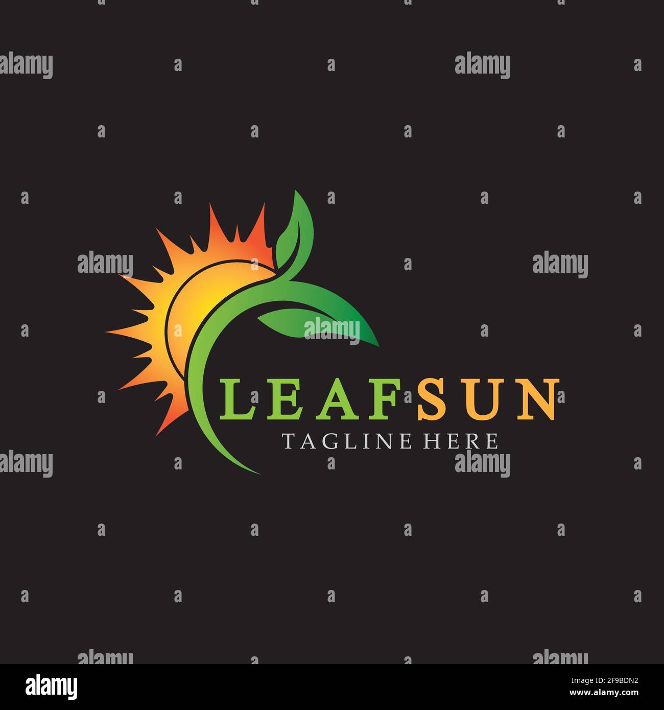 Sun & Green Leaf Logo Icons vector design template. Eco Sun Energy Logo ...