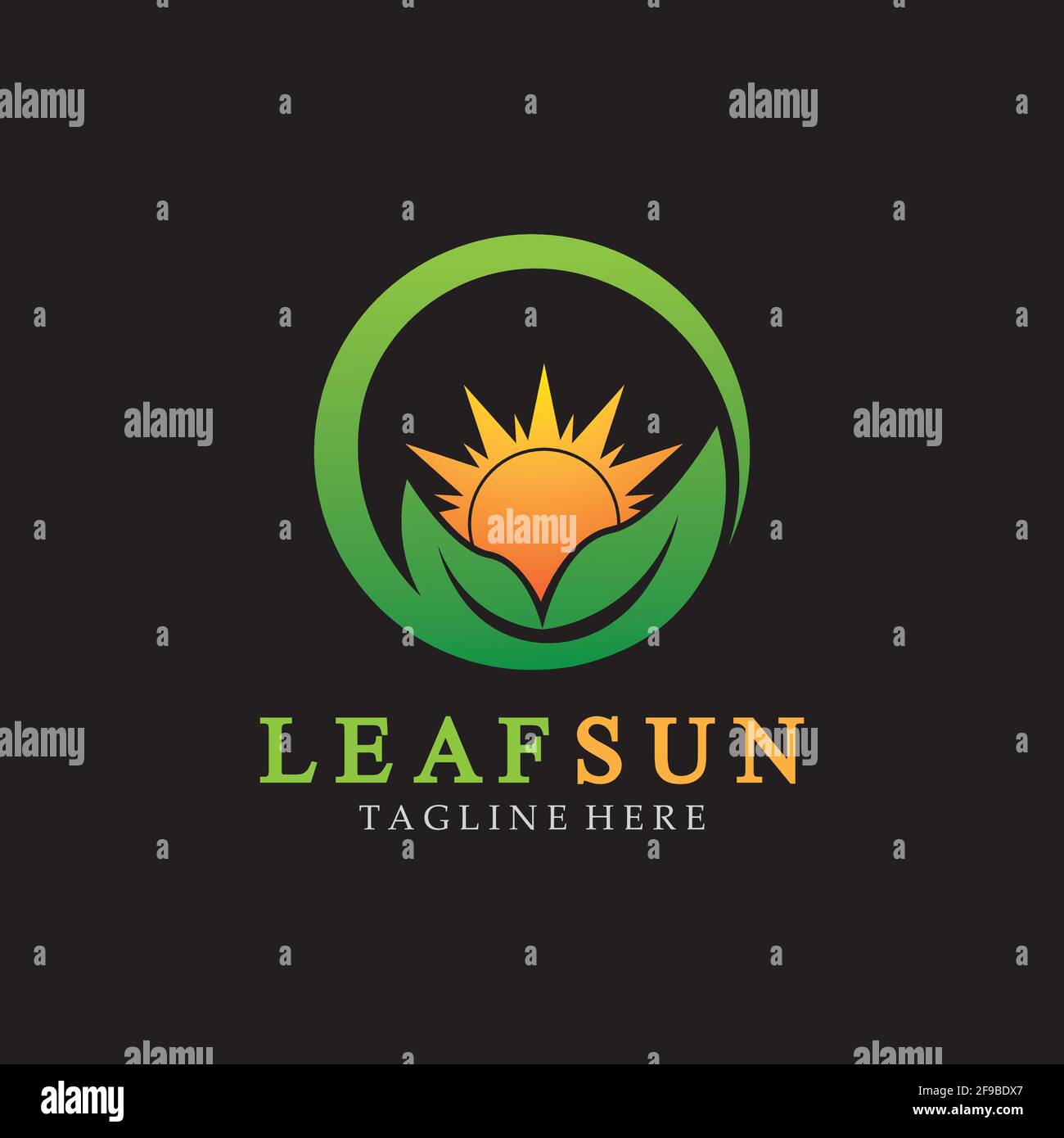 Sun & Green Leaf Logo Icons vector design template. Eco Sun Energy Logo ...