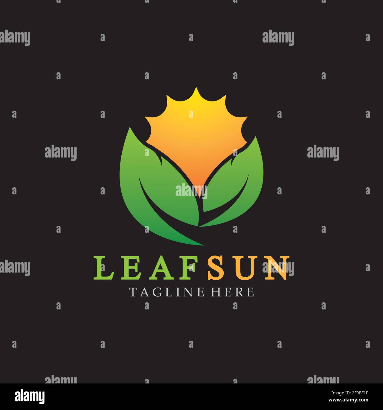 Sun & Green Leaf Logo Icons vector design template. Eco Sun Energy Logo ...