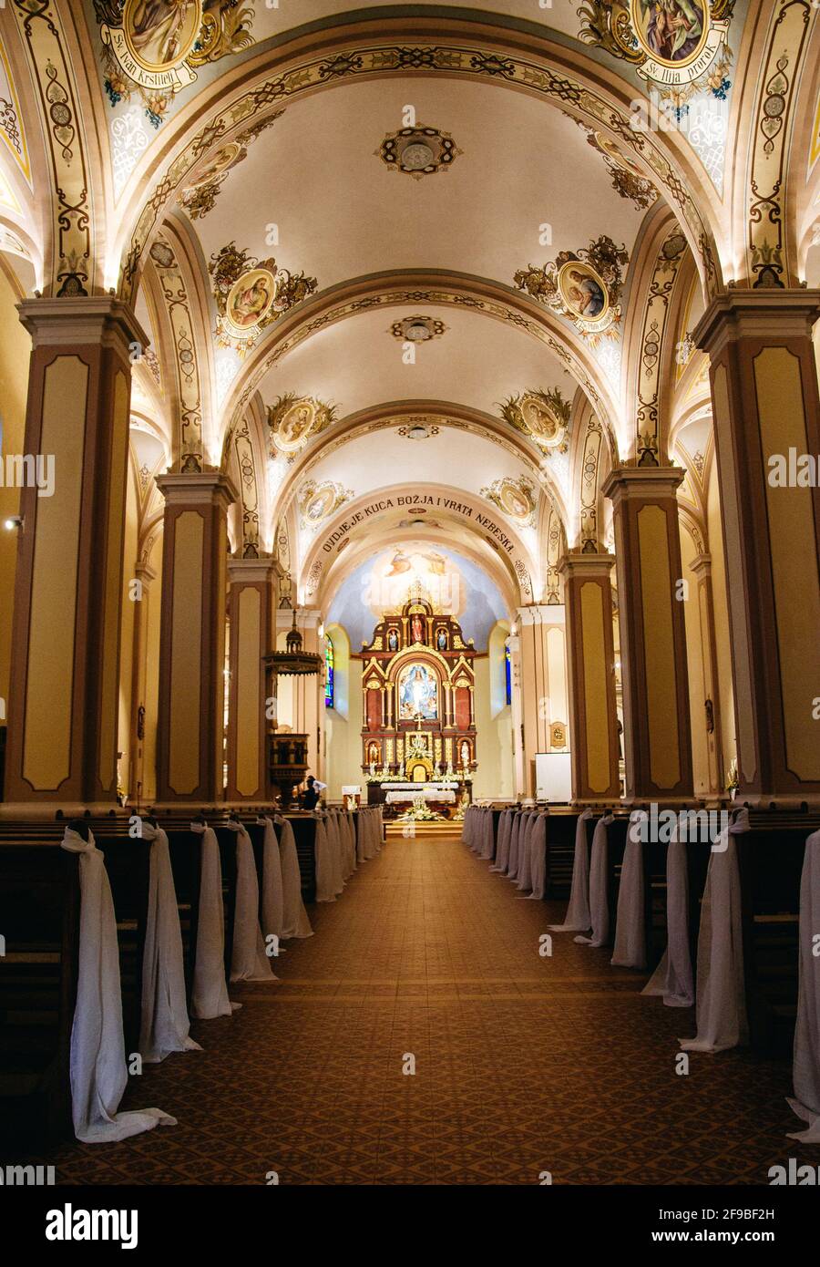 Vertical shot of a beautiful luxury church interior Stock Photo - Alamy