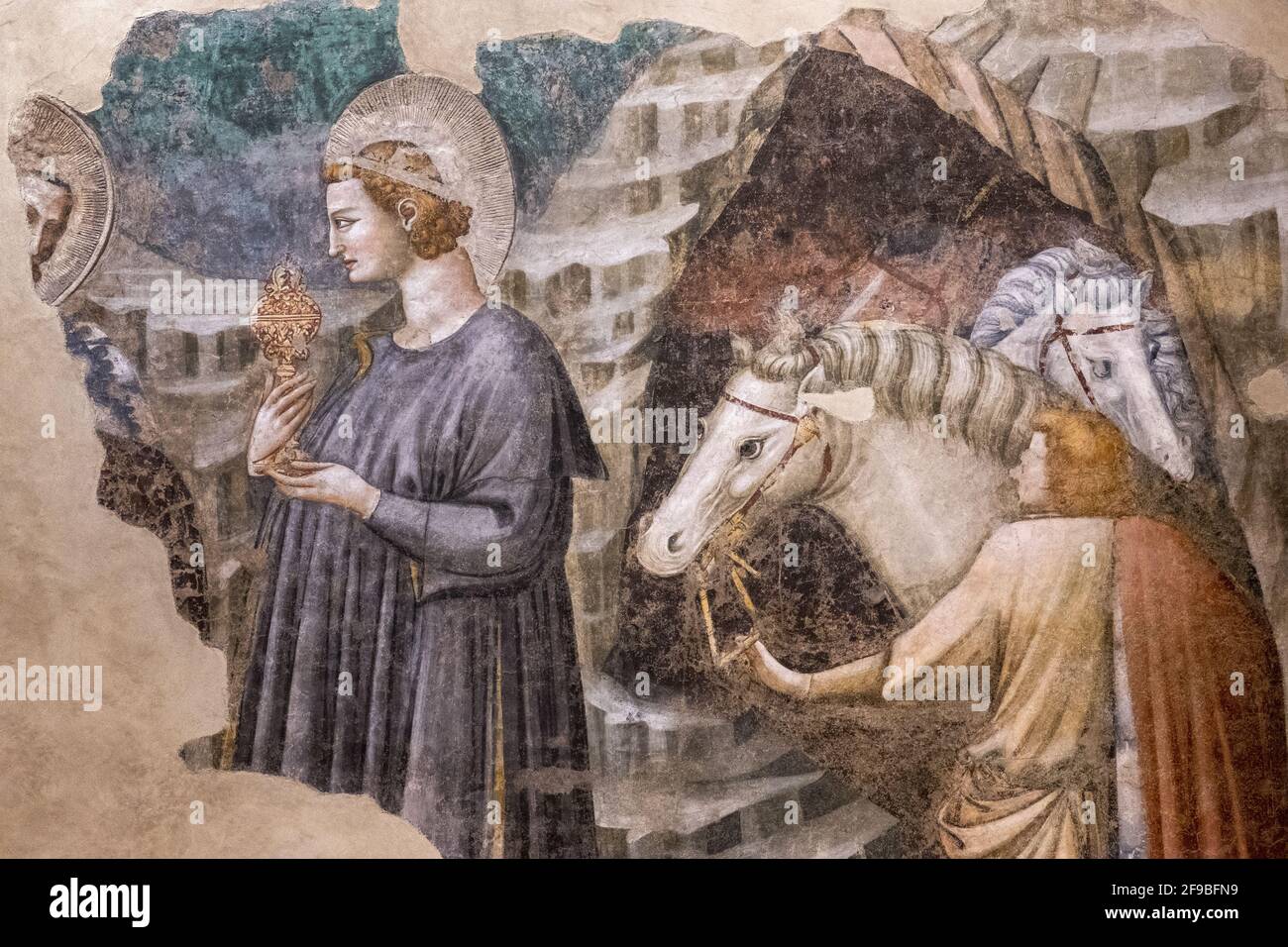 Closeup of a religious painting on the wall Stock Photo - Alamy