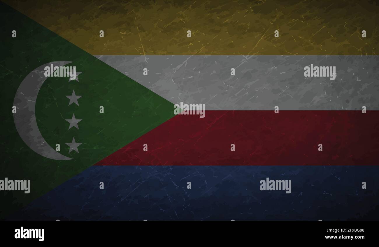 Comoros national flag created in grunge style Stock Vector Image & Art ...