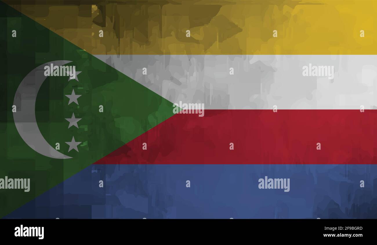 Comoros national flag created in grunge style Stock Vector Image & Art ...