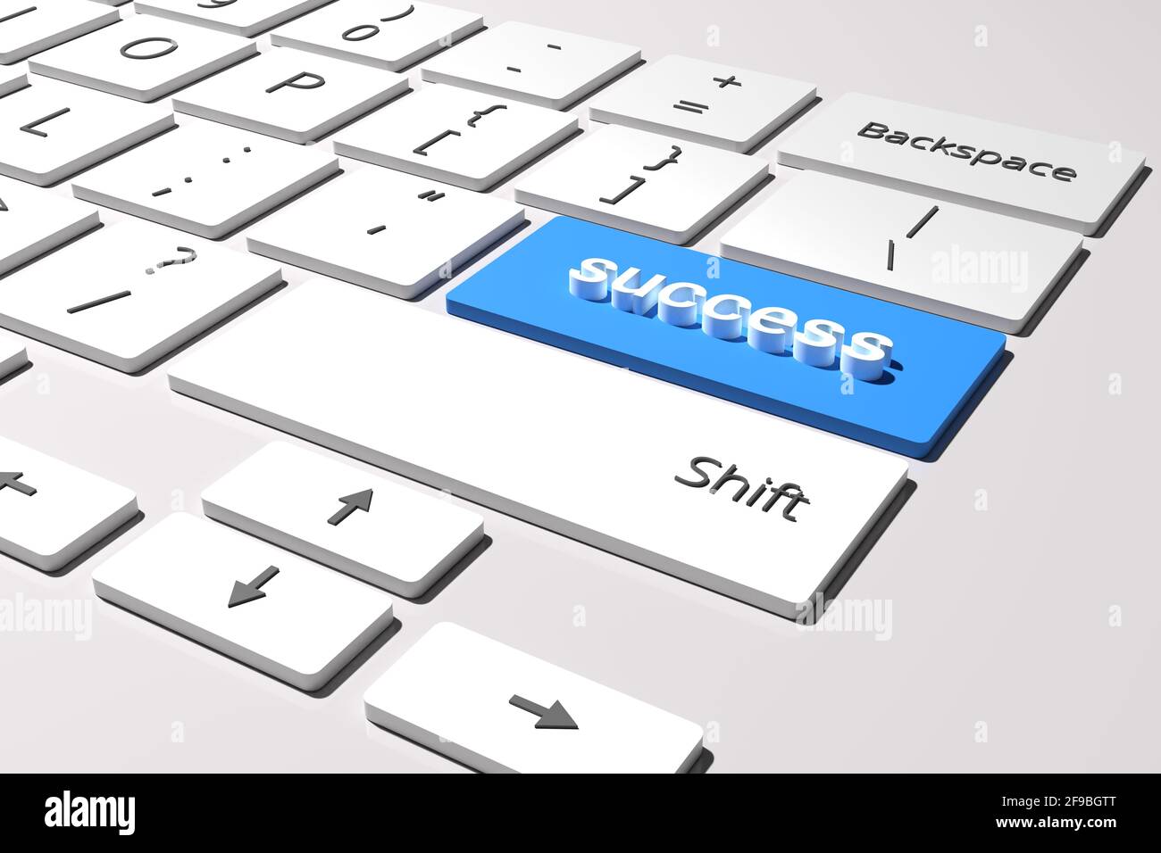 success text arise in blue button keyboard, 3d Illustration Stock Photo ...
