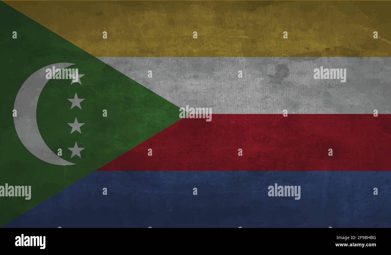 Comoros national flag created in grunge style Stock Vector Image & Art ...