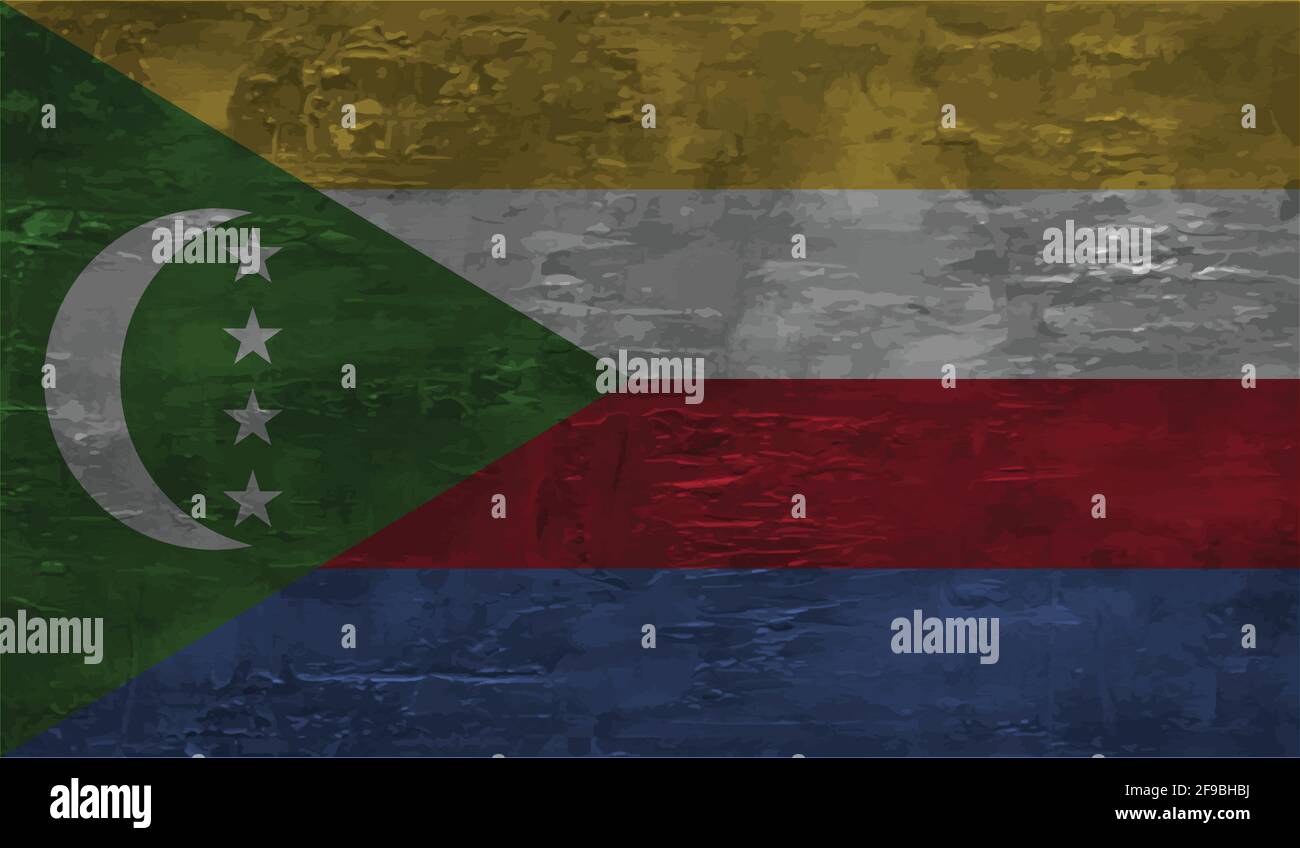 Comoros national flag created in grunge style Stock Vector Image & Art ...