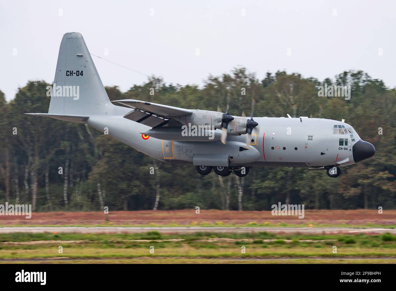 Military transport plane at air base. Air force flight operation ...