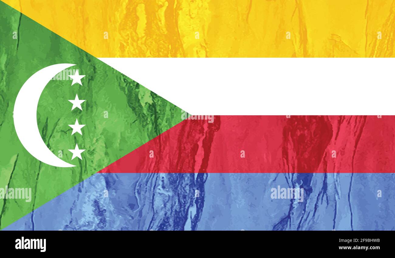 Comoros national flag created in grunge style Stock Vector Image & Art ...