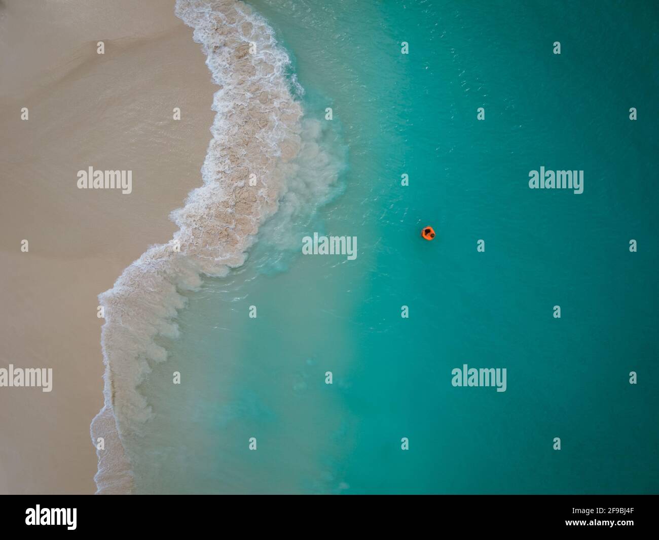 Aerial from Eagle beach on Aruba in the Caribbean, bird ey view at the ...