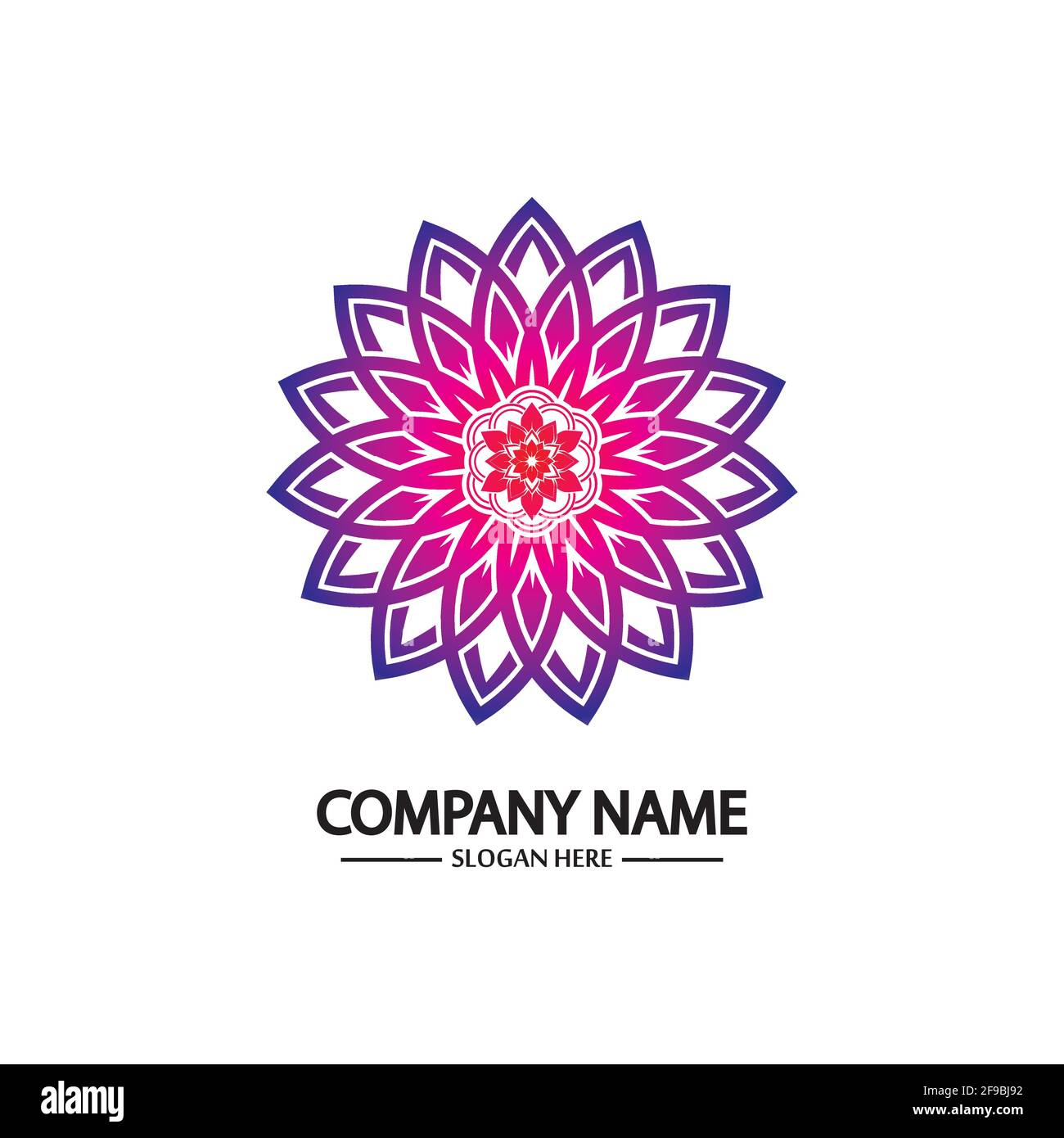 Flower logo. The circular logo. Logo of the flower. Stylized flower ...