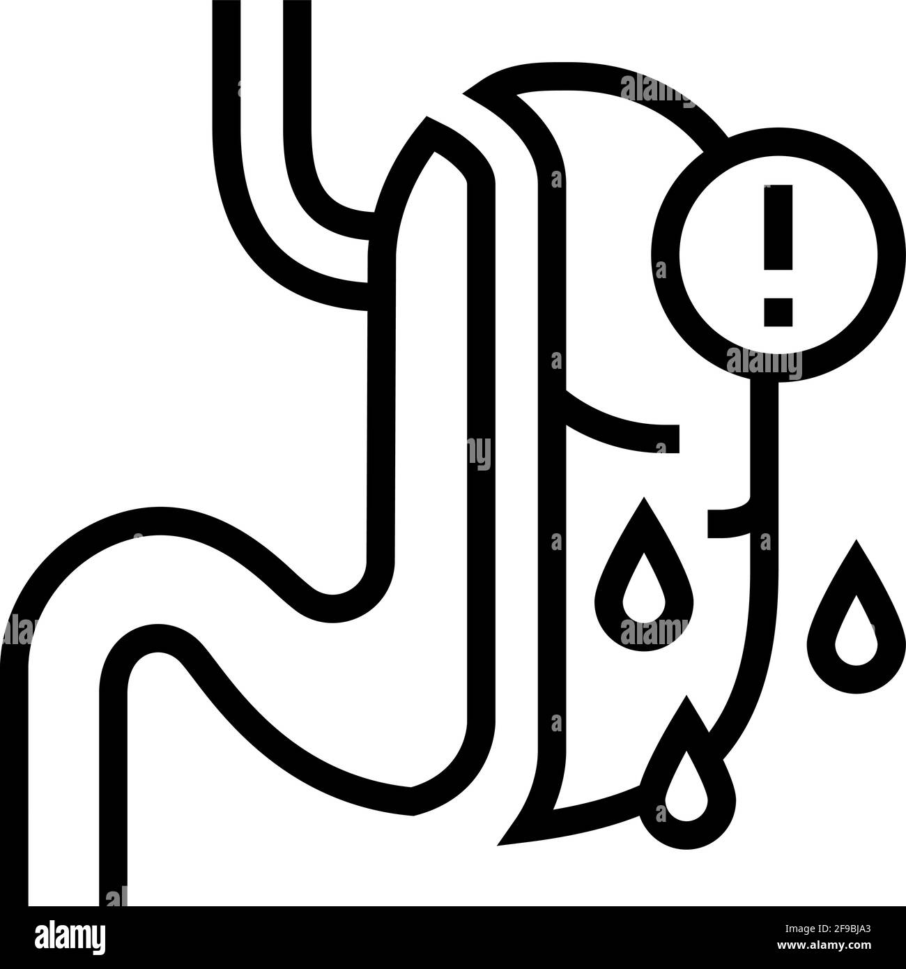 risk of complications, severe bleeding line icon vector illustration ...