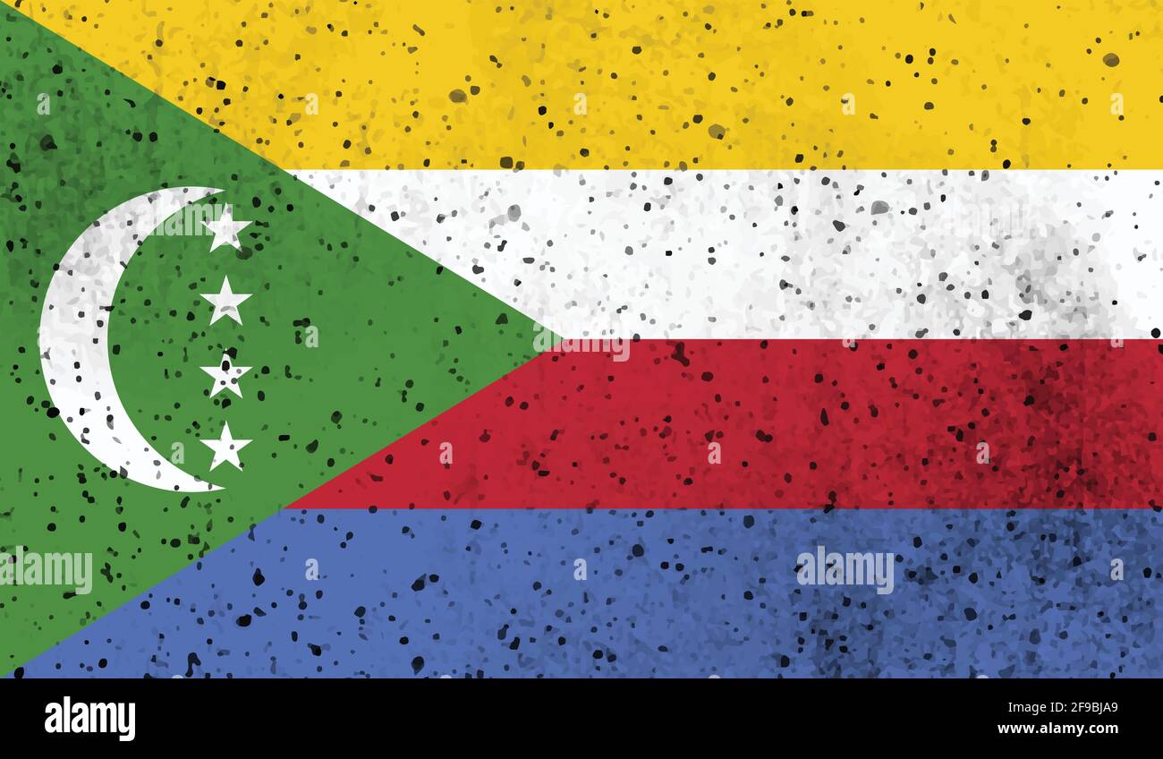 Comoros national flag created in grunge style Stock Vector Image & Art ...
