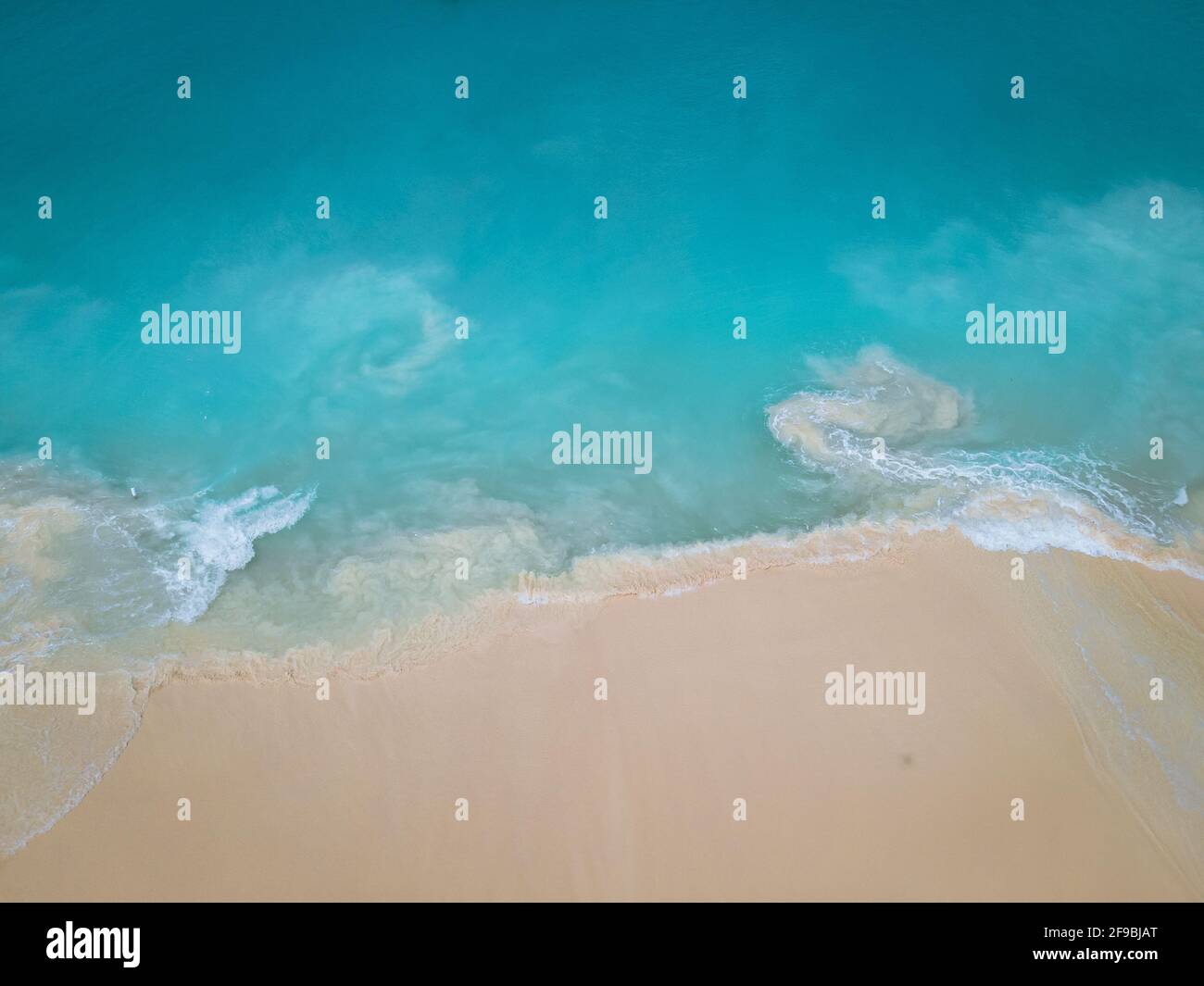 Aerial from Eagle beach on Aruba in the Caribbean, bird ey view at the ...
