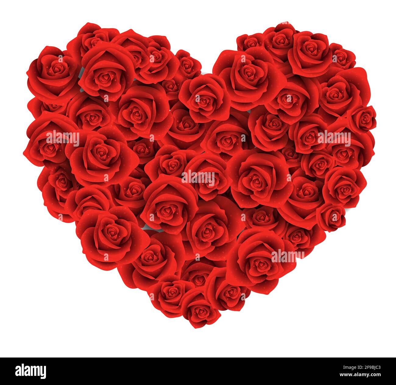 Love heart roses illustration red hi-res stock photography and images ...