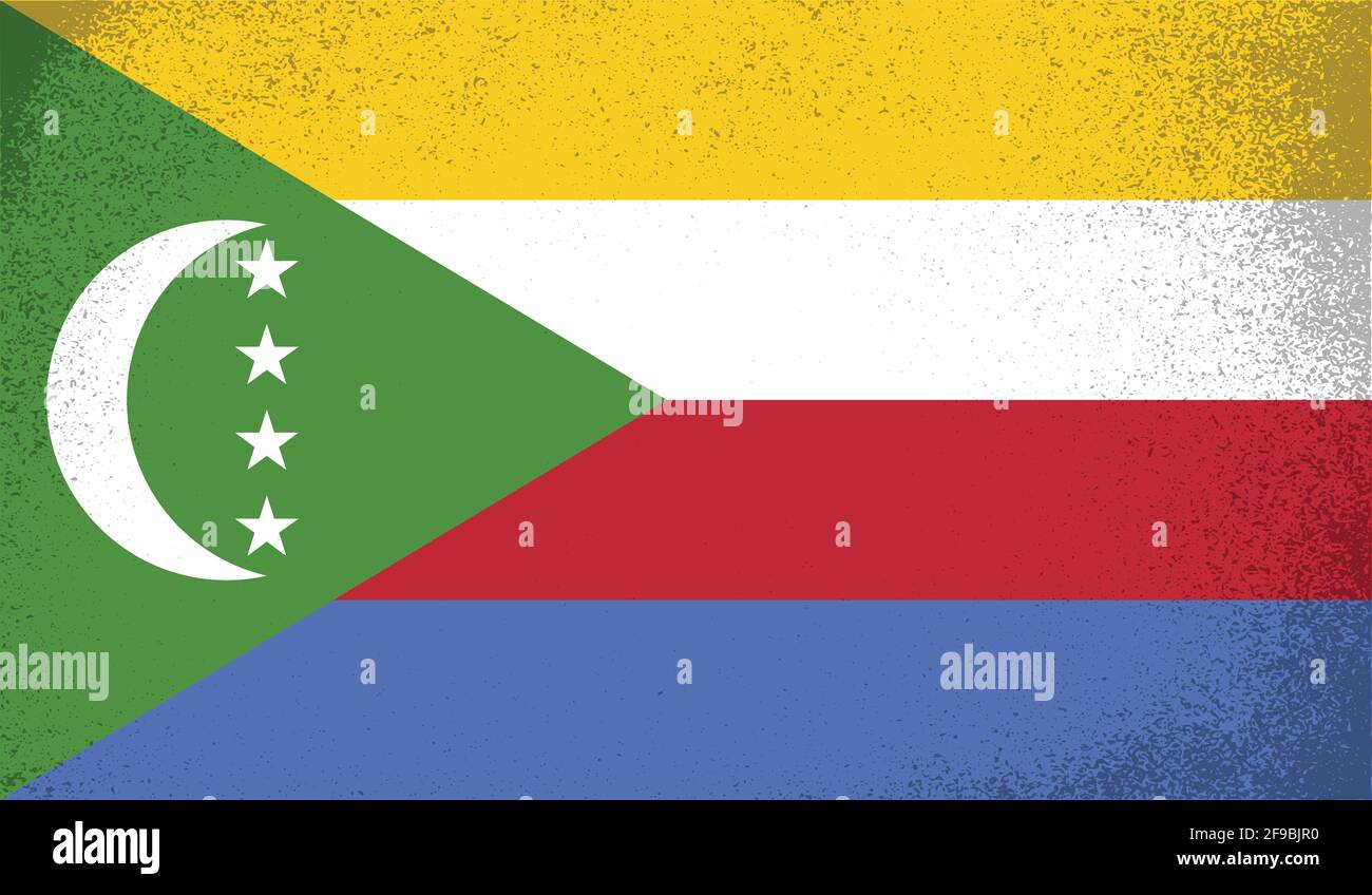 Map of comoros with flag vector illustration Stock Vector Images - Alamy