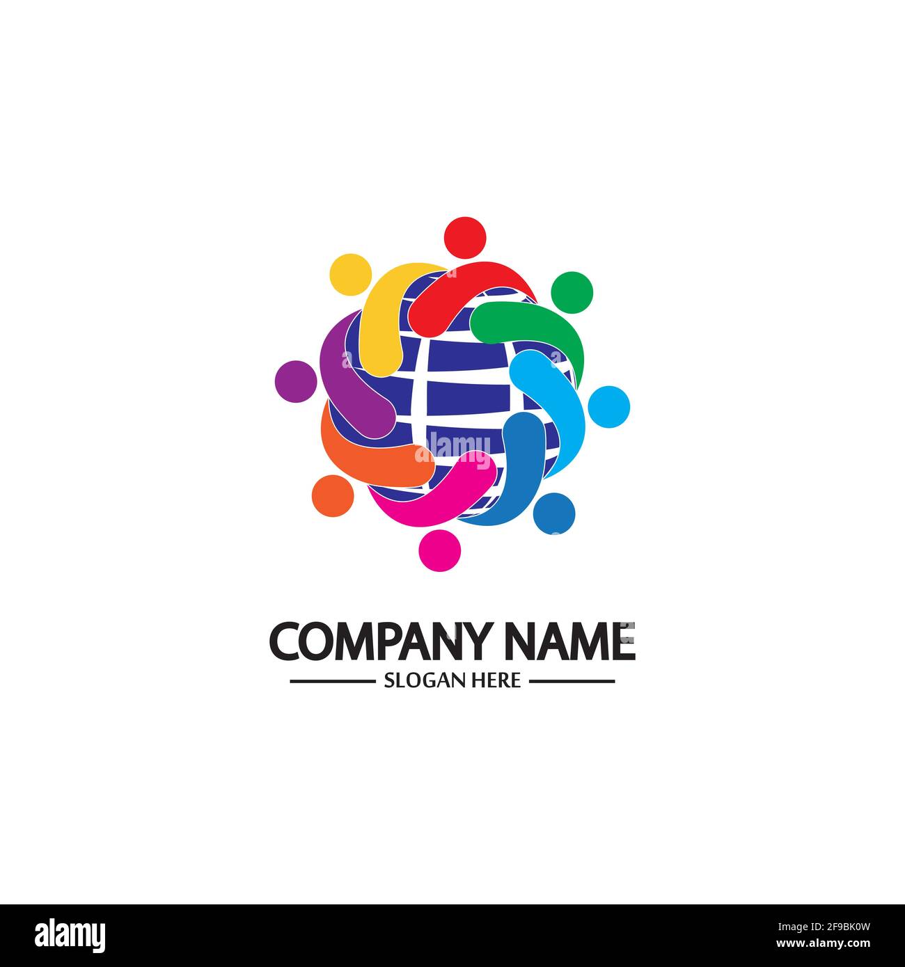 world comunity logo with people and globe illustration design vector ...