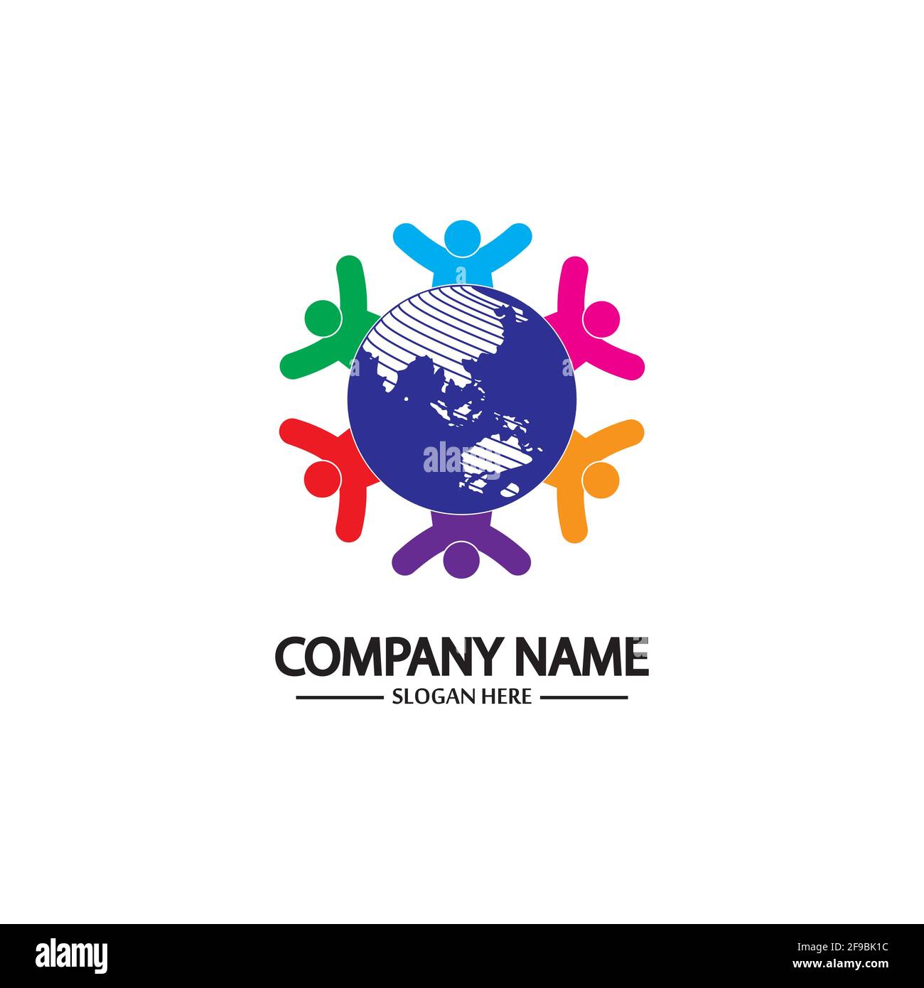 world comunity logo with people and globe illustration design vector ...