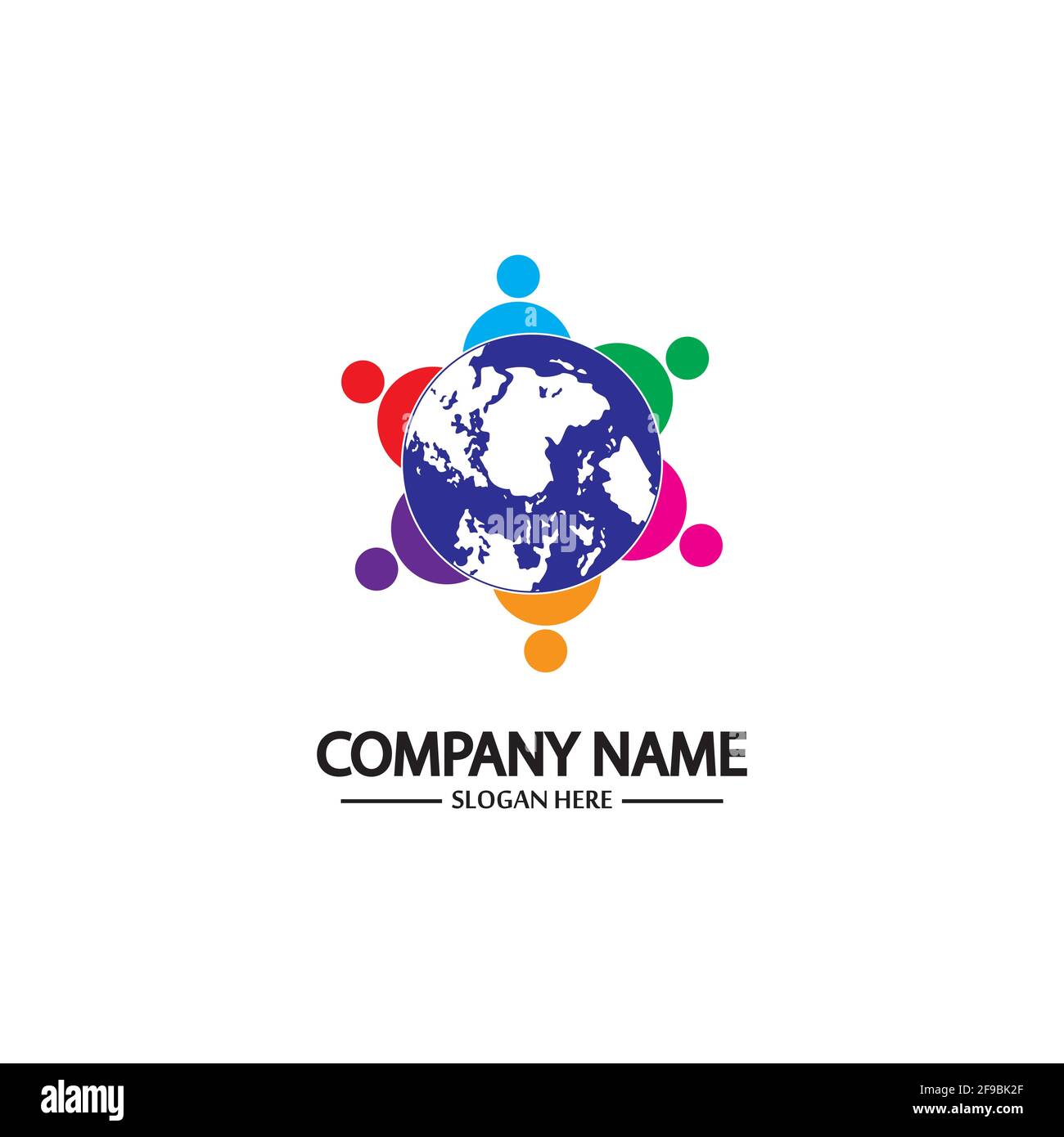 world comunity logo with people and globe illustration design vector ...
