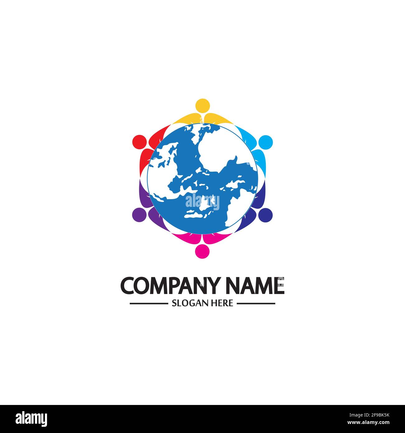 world comunity logo with people and globe illustration design vector ...