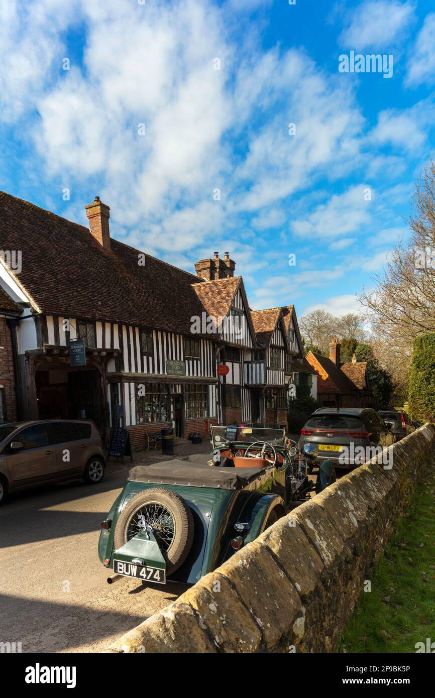 Chiddingstone (historic, Kent village) high street, England, United ...