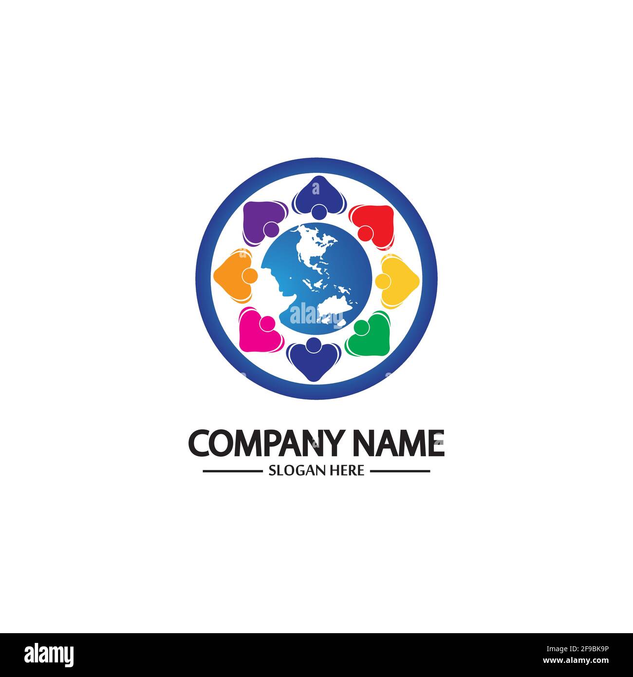 world comunity logo with people and globe illustration design vector ...
