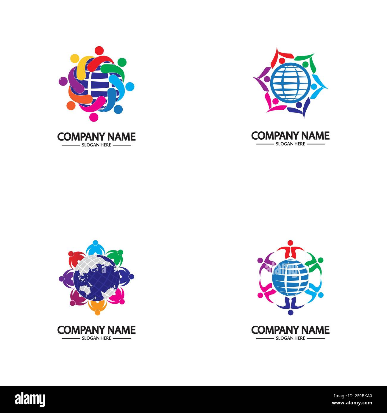 world comunity logo with people and globe illustration design vector ...