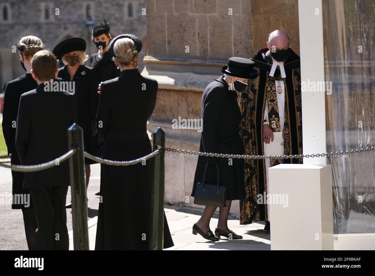 Queen Elizabeth II is greeted by the Right Reverend David Conner, Dean ...